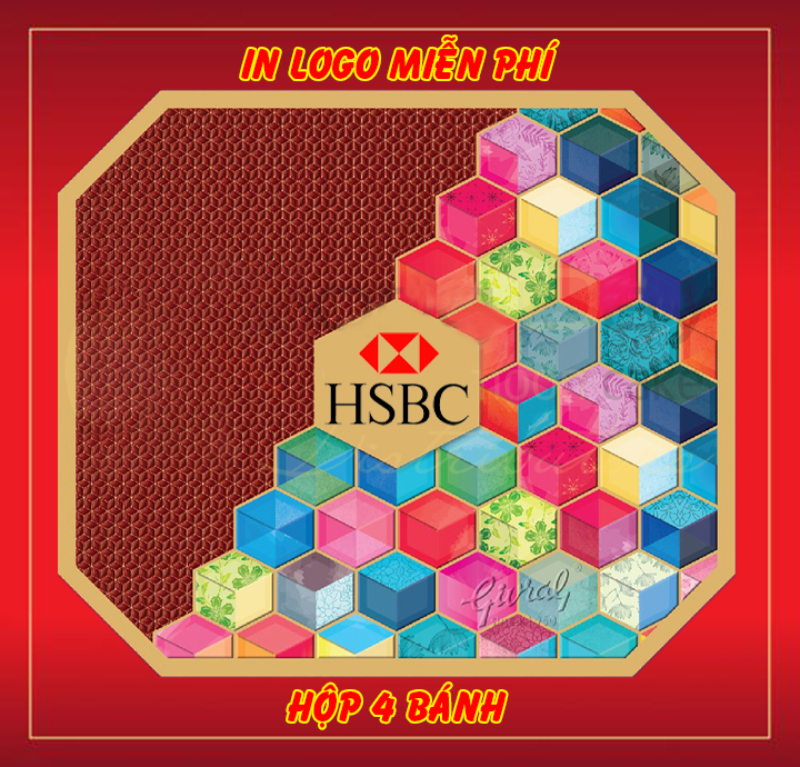 HỘP 4 BÁNH TRUNG THU GIVRAL IN LOGO MIỄN PHÍ