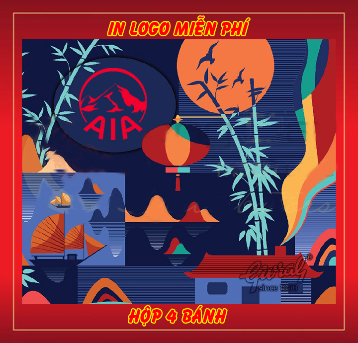 HỘP 4 BÁNH TRUNG THU GIVRAL IN LOGO BẢO HIỂM
